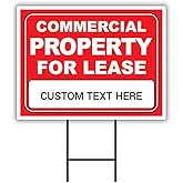 Amazon.com : Commercial Property for Lease Yard Sign Personalized 24" x ...