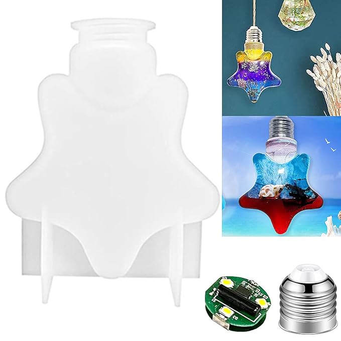 HASTHIP® Light Bulb Resin Molds, 1PCS LED Bulb Silicone Moulds for ...