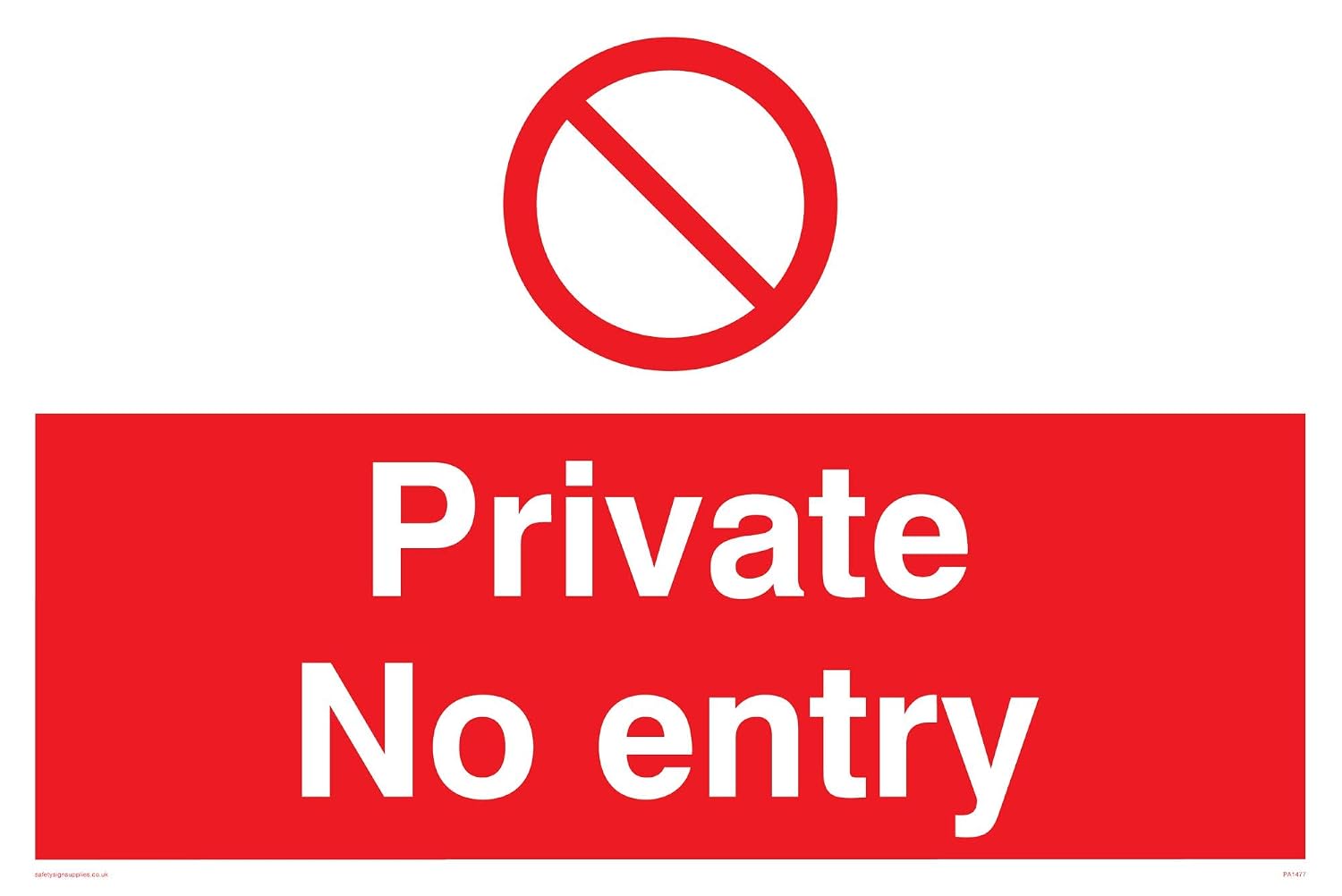 Viking Signs PA1477-A4L-V”Private No Entry” Sign, Vinyl, 200 mm H x 300 ...