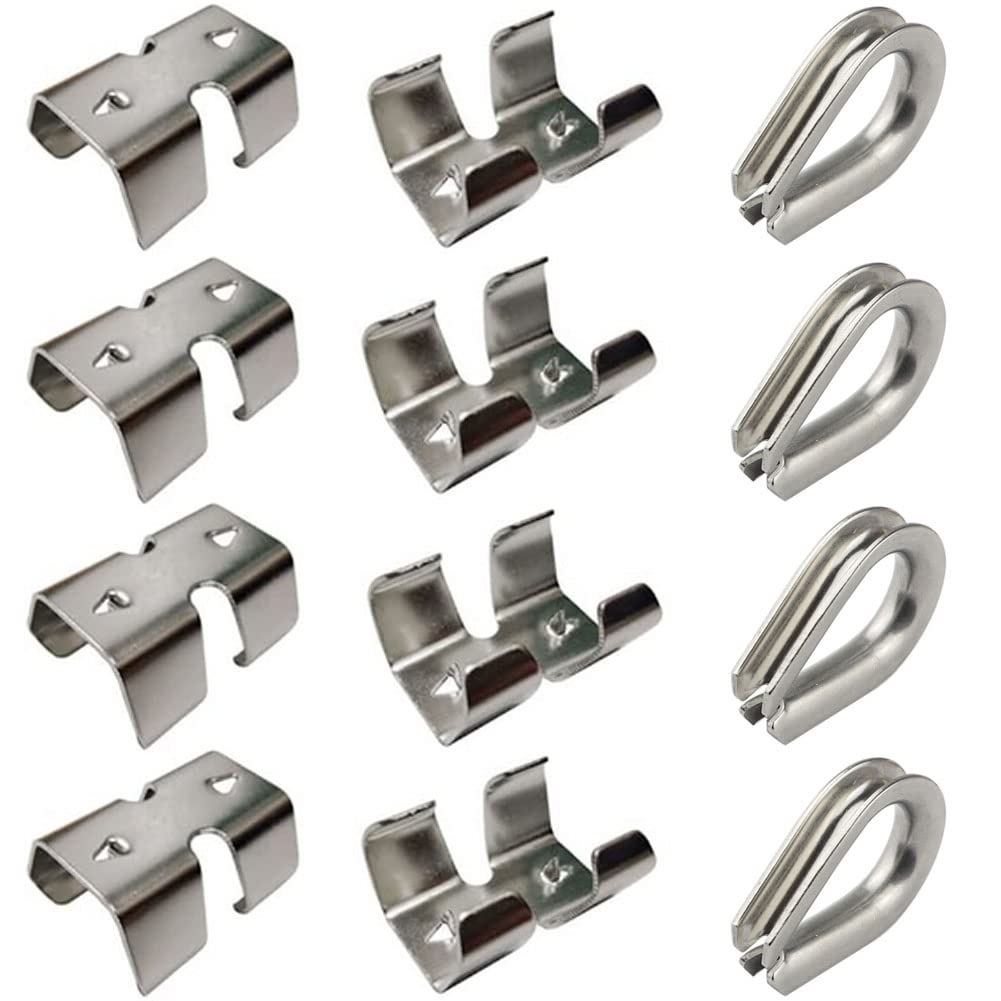 SHENGDING 8-Piece Heavy-Duty Stainless Steel Rope Clamps Metal Double ...