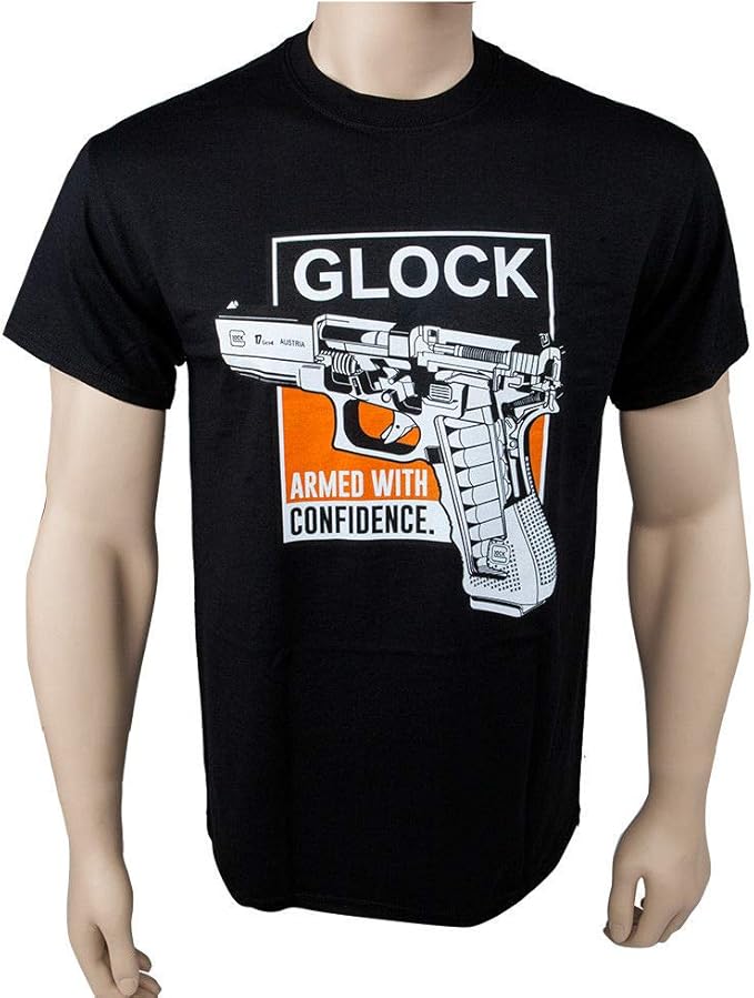 Camiseta de manga curta da Glock, Preto, Small | Amazon.com.br