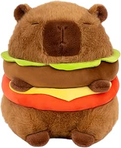 POPOTATO Realistic Capybara Burger Plush - 7.87'' Capybara Stuffed ...