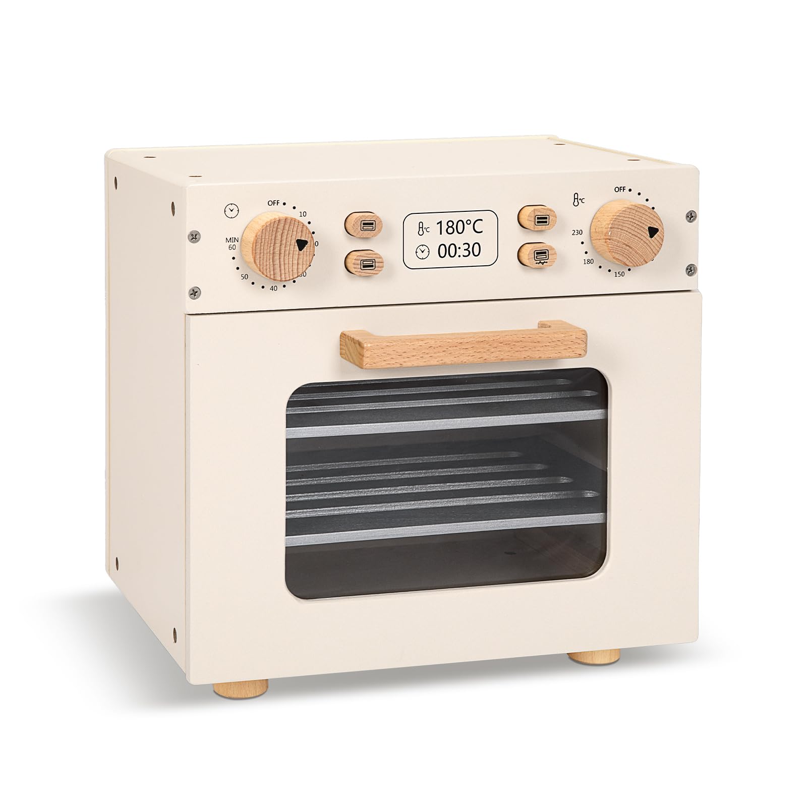 OOOK Wooden Kids Oven, Pretend Play Oven for Toddlers with DIY Stickers ...