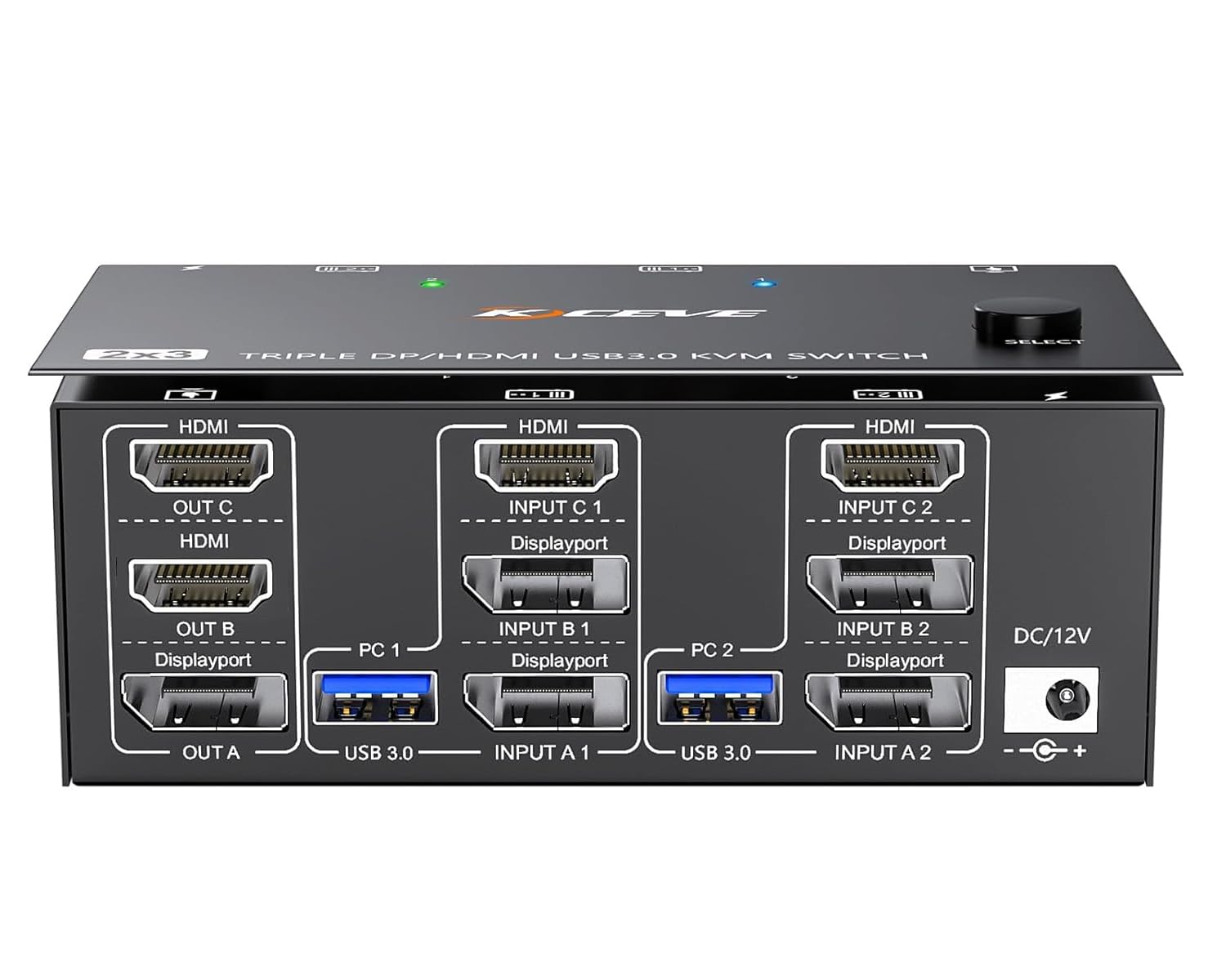 8K HDMI KVM Switch 3 Monitors 2 Computers Dual Monitor Support 8K@60Hz ...