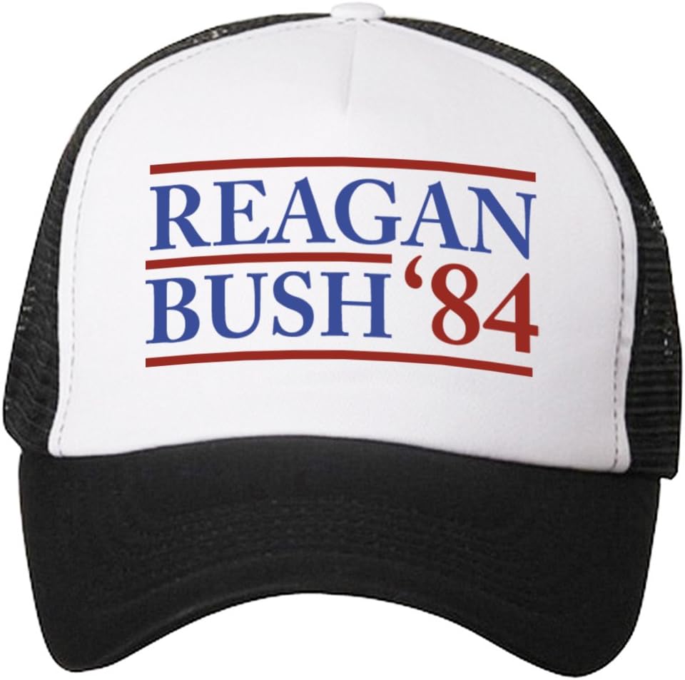 Reagan Bush 1984 Hat - Adjustable Mens Black - Political Conservative ...