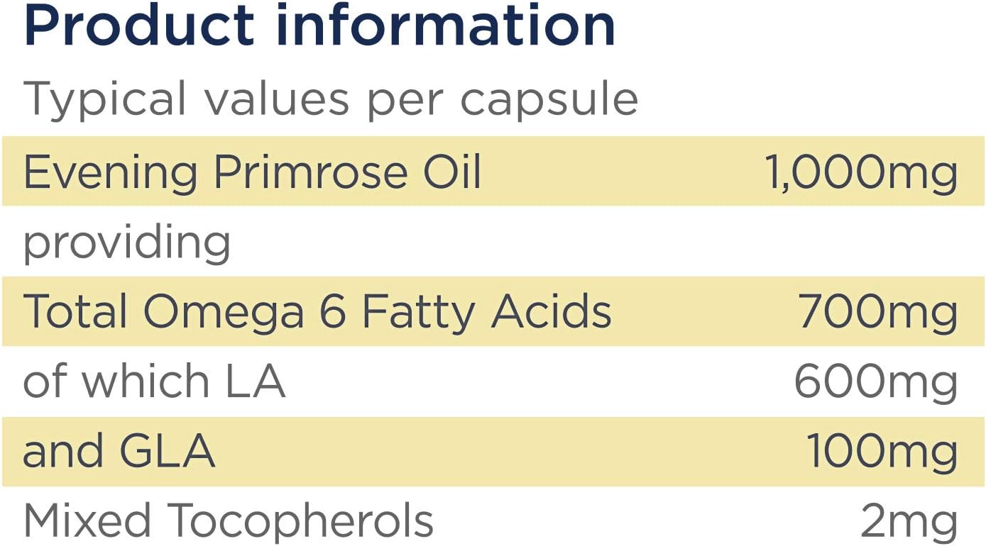 Evening Primrose Oil 1,000mg | Healthspan | Omega 6 Fatty Acids | Gamma ...