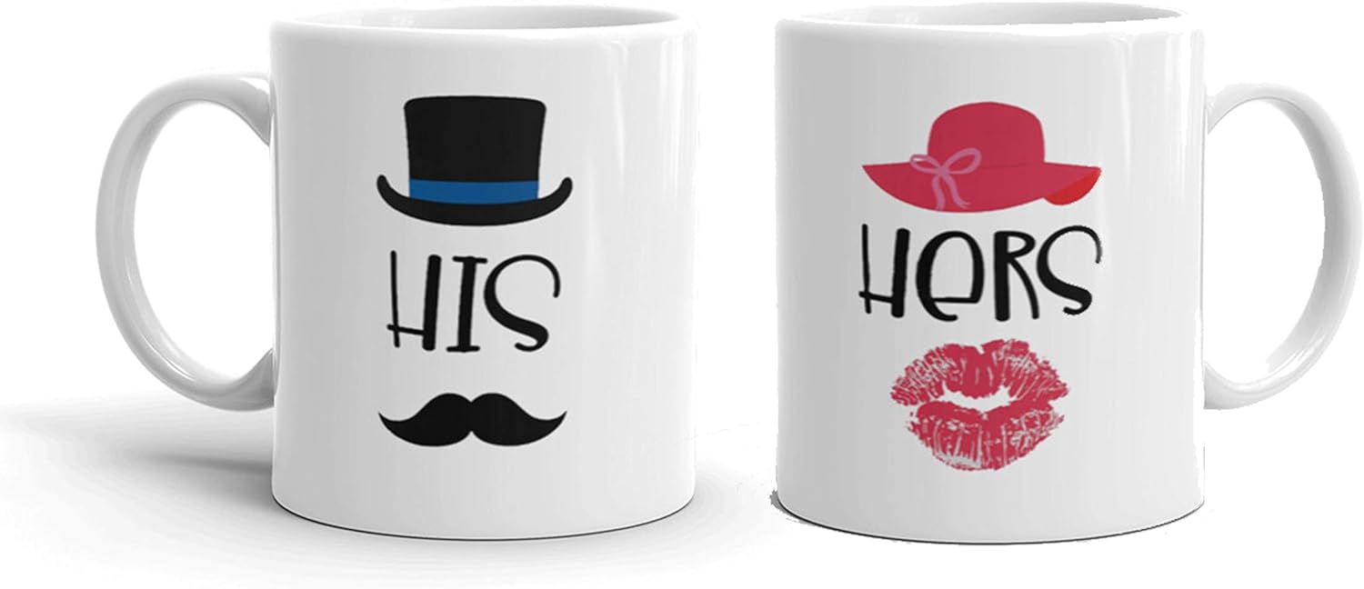 Buy V Kraft "his and her " Unique Couple Matching Mug Set of 2 Ceramic ...