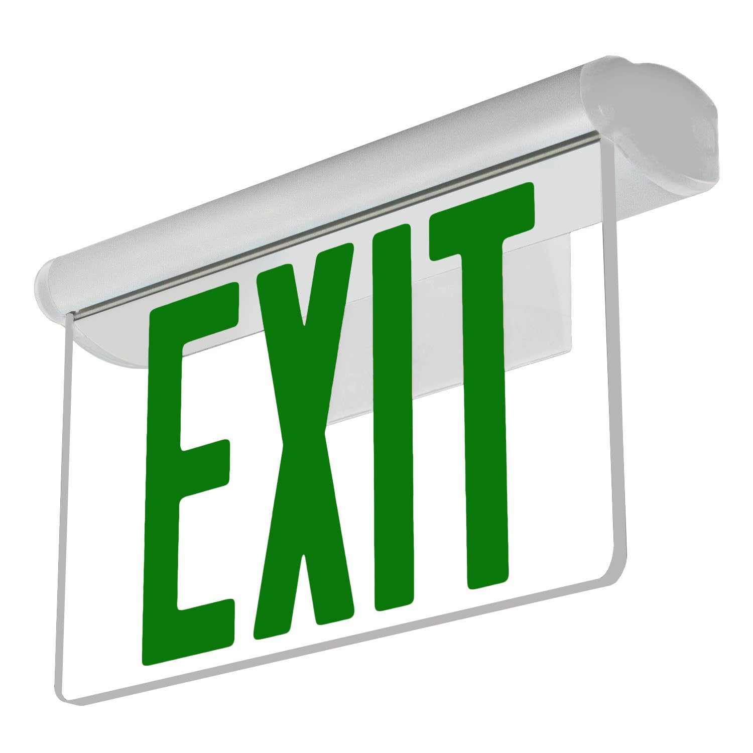 LFI Lights | Edge-Lit Green Exit Sign | Modern Design Brushed Aluminum ...