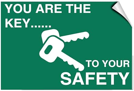 Amazon.com : You Are The Key To Your Safety Hazard LABEL DECAL STICKER ...