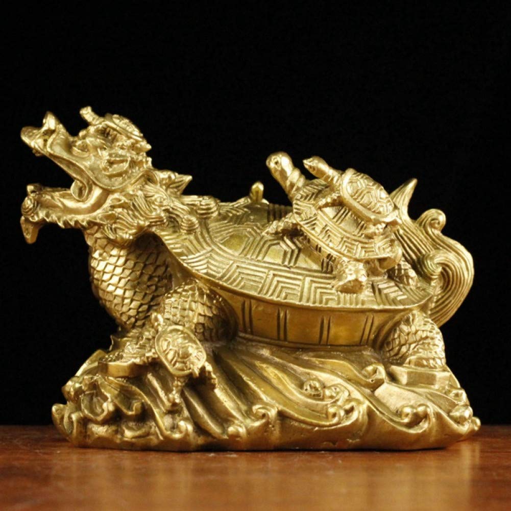 Buy YOPDNE Pure brass nine-child turtle copper dragon turtle mother ...