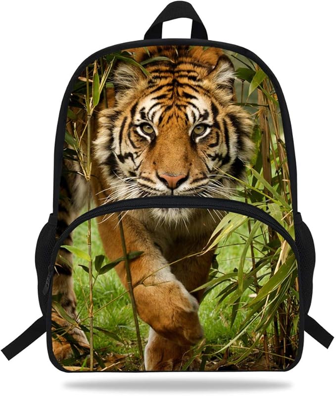 Amazon.com: 16inch Bookbags For boys Tiger Backpack For Kids Animal ...