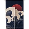 Amazon.com: SPANKER SPACE Navy Blue Japanese Asian The Great Wave Off ...