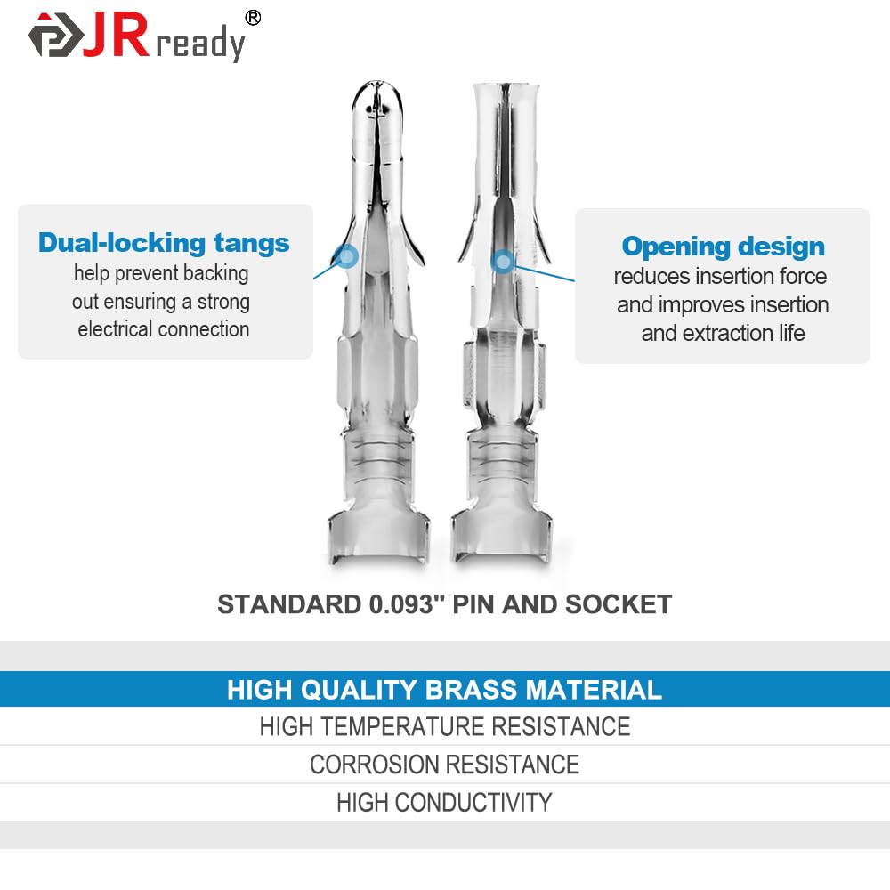 Mua JRready 50 Pairs 2.36mm (Standard.093) Pin and Sockets 14-20 AWG ...