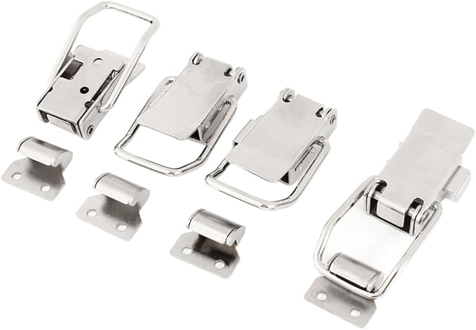 Push Open Design Spring Loaded Silver Tone Lock Toggle Latch 4 Sets ...