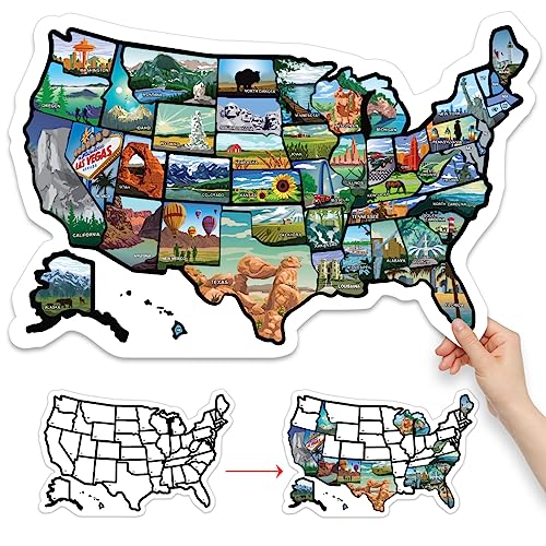RV State Map Sticker Travel Map - 11" x 17", Explore & Mark States ...