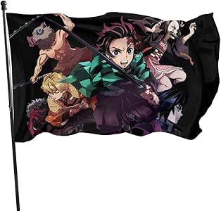 Amazon.com : TezukaOsamu Demon Slayer Anime Flag 3x5 Ft Outdoor Garden ...