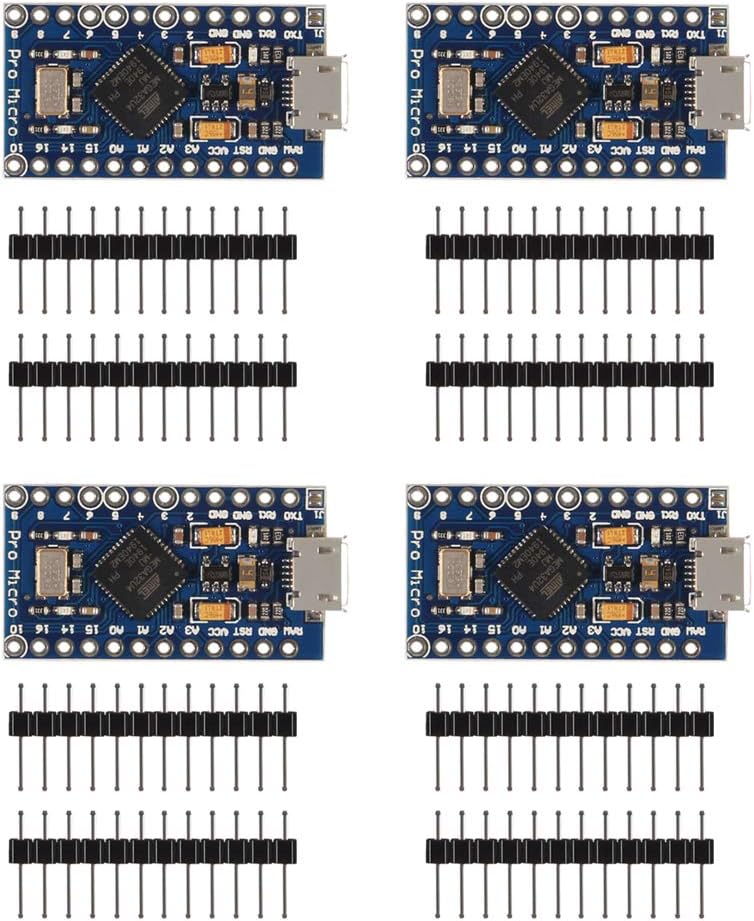 AITRIP 4PCS Pro Micro ATmega32U4 5V 16MHz Type-C Development Module ...