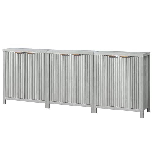 Oakham Home Oxford Storage Cabinet Fluted Sideboard Buffet with ...