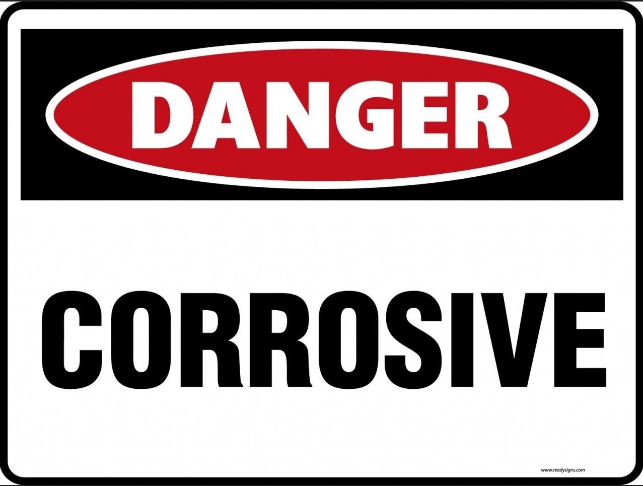 Danger Corrosive OSHA safety sticker, 5" X 3.5": Amazon.com: Industrial ...