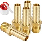 Amazon.com: Brass 1/4" Barb X 1/8" NPT Male End Air Hose Pipe Fitting Threaded Connector Adapter ...