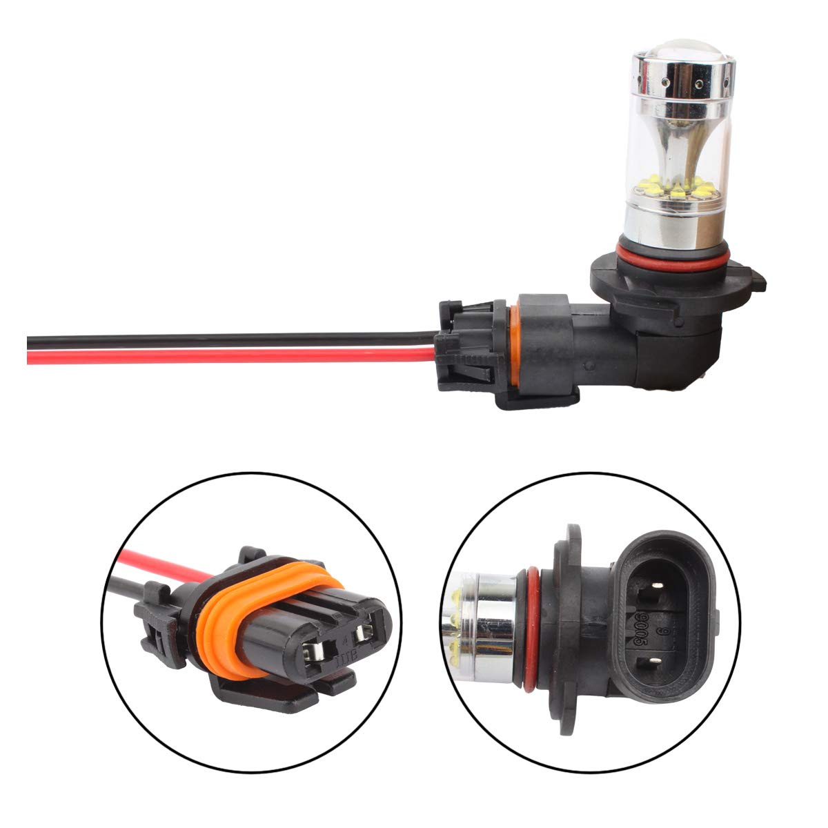TOMALL 9005 HB3 Bulb Sockets Female Adapter Wiring Harness Connector ...
