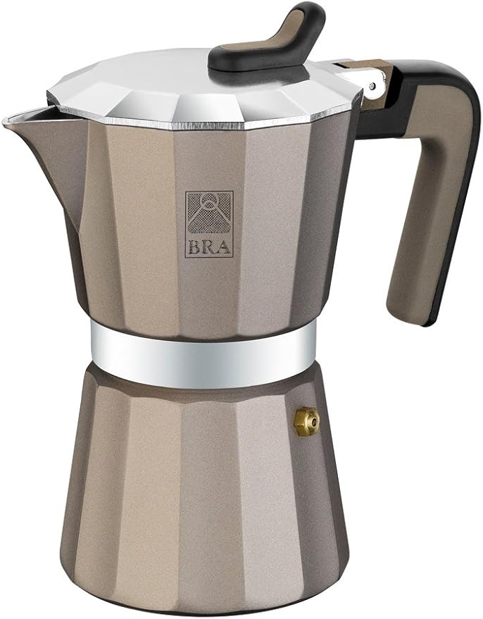 BRA TITANIUM COFFEE MAKER - moka pots (Aluminium, Silicone, Black ...