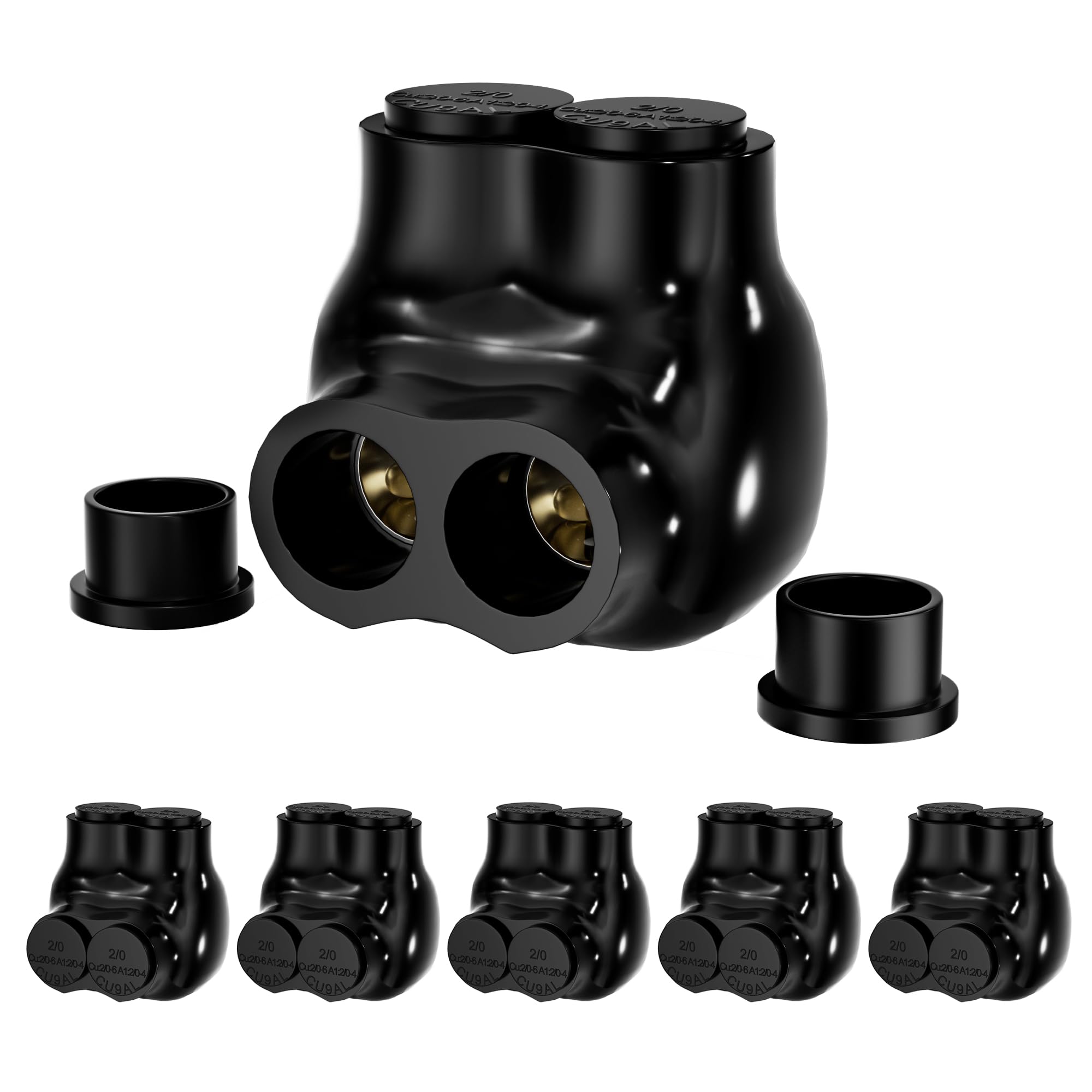 RVBOATPAT Insulated Connector 2 Port Multi Tap Connector 2/0-6 AWG ...