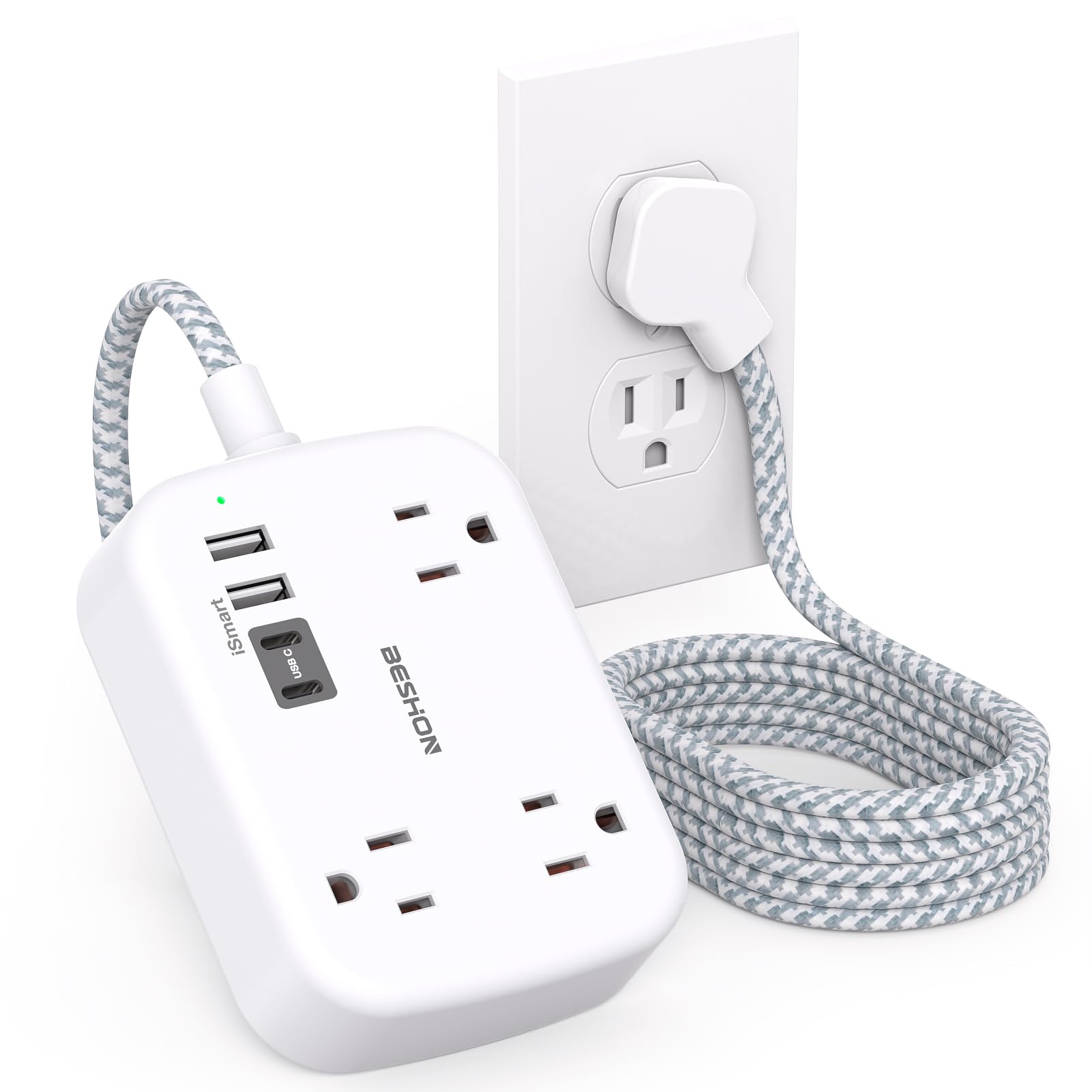 Mua USB Power Strip, Extension Cord with USB Port, Flat Plug Power ...