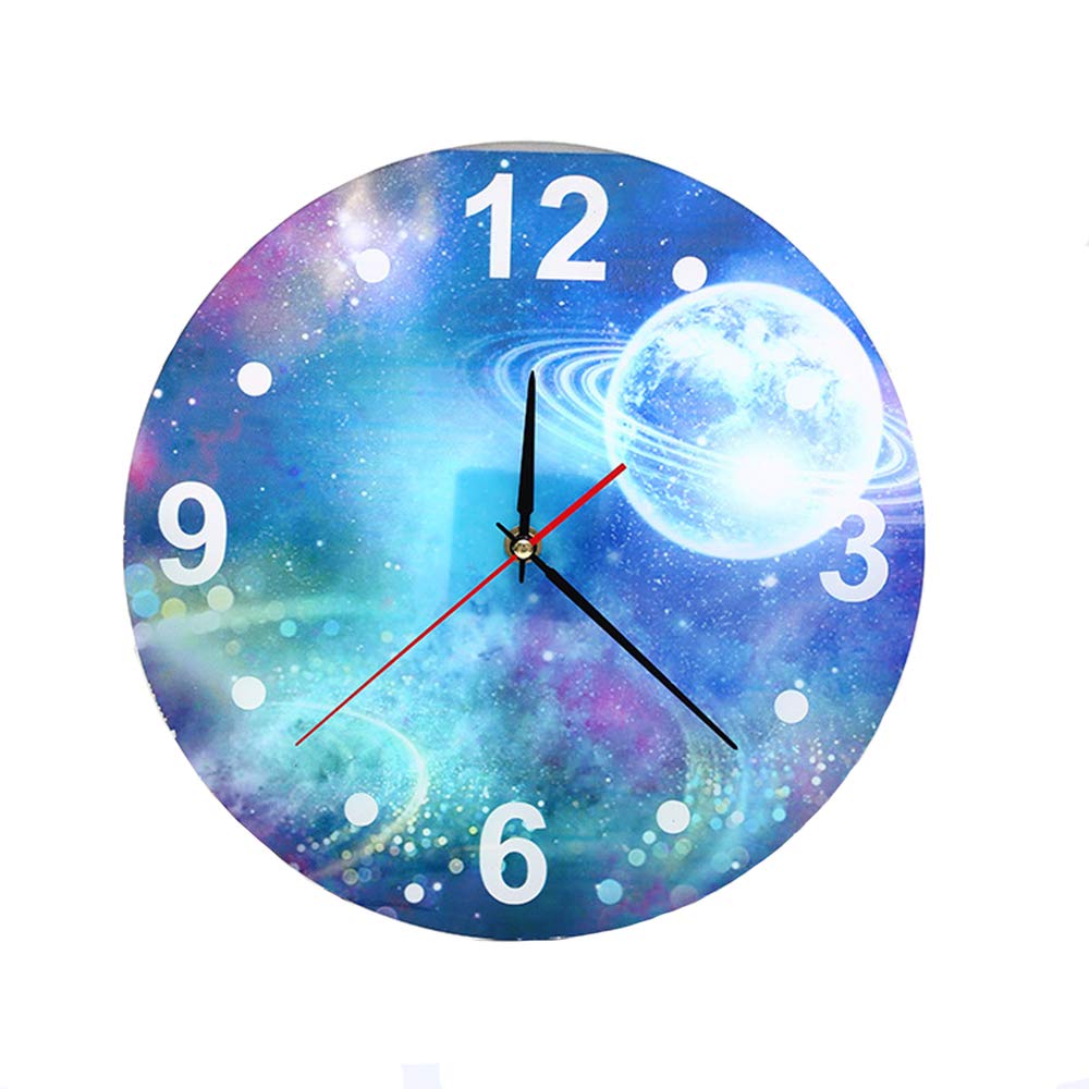 Amazon.com: Justup Children’s Wall Clock, 12 Inch Acrylic Outer Space ...