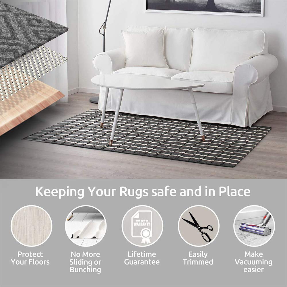 Mua aurrako Non Slip Rug Pads Extra 6x9 Ft Thick Gripper for Hardwood ...