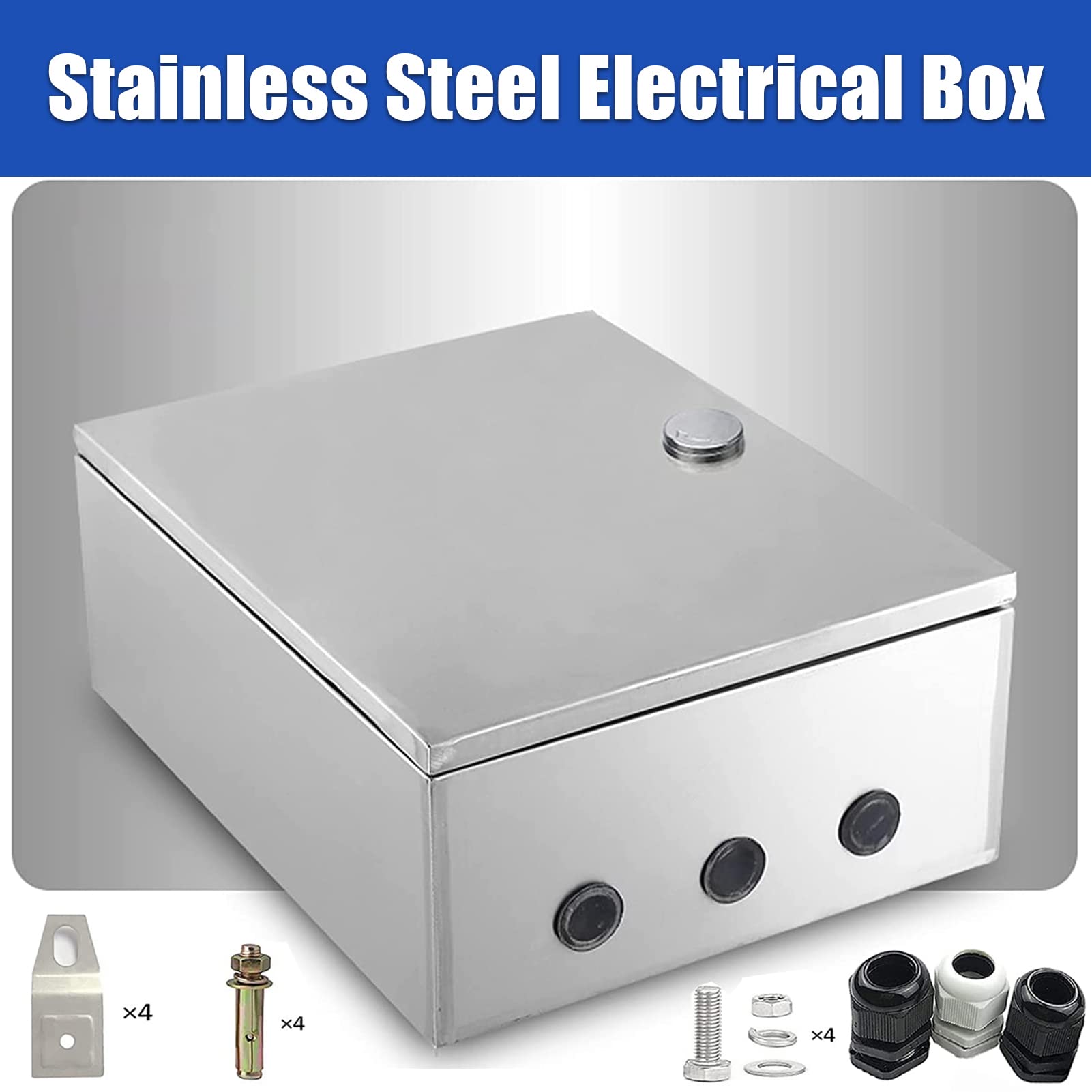 Mua Stainless Steel Electrical Box, Waterproof Metal Electrical Enclosure with Lock, Cover and ...