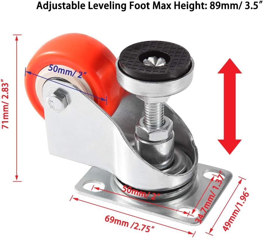 Skelang Swivel Leveling Castor 50mm, Leveling Machine Caster ...