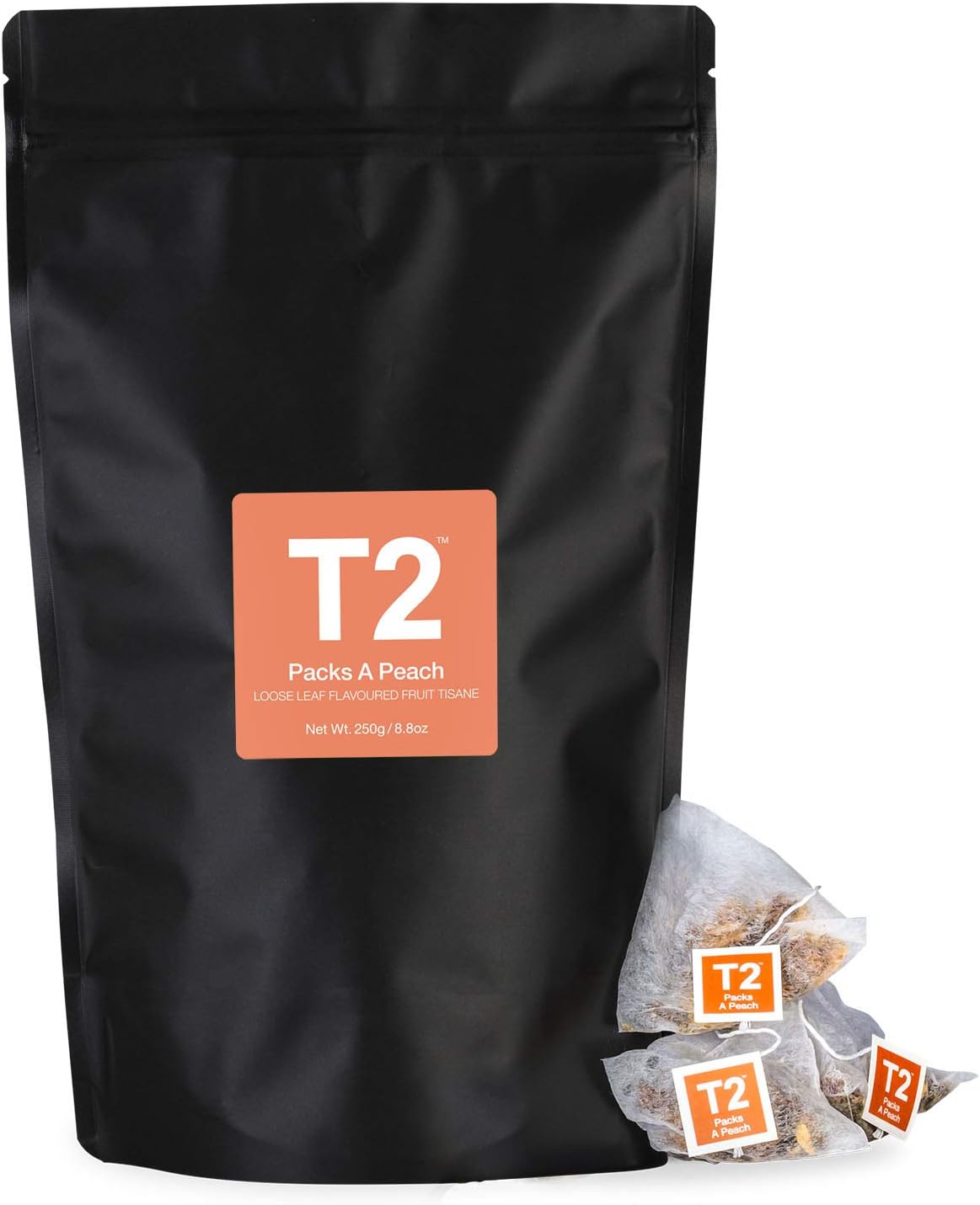 T2 Tea Packs a Peach Fruit Tea, 60 Teabags in Resealable Bag, Flavoured ...