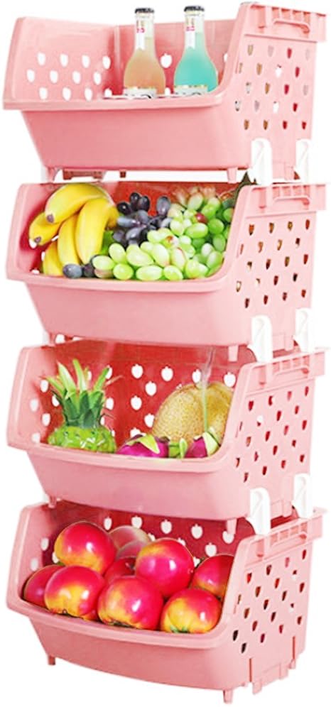 Wolfbush - 4Pcs Étagères Paniers pour Légumes Fruits - Rangement de ...