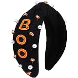 Amazon.com : Halloween Headband for Women Crystal Pearl Knotted ...
