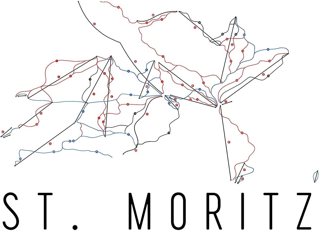 St.Moritz Poster, St.Moritz Ski Resort Poster, St.Moritz Kunstdruck, St ...