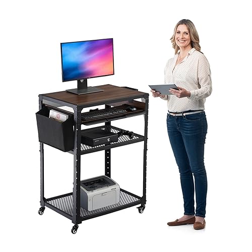 ETHU AV Cart with Keyboard Tray, Line Leader AV Cart Stand ...