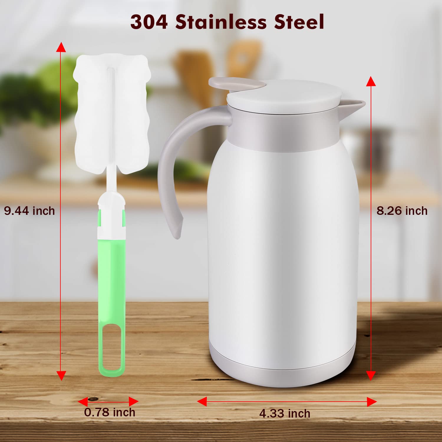 Mua Stainless Steel Thermal Coffee Carafe Dispenser, Unbreakable Double ...