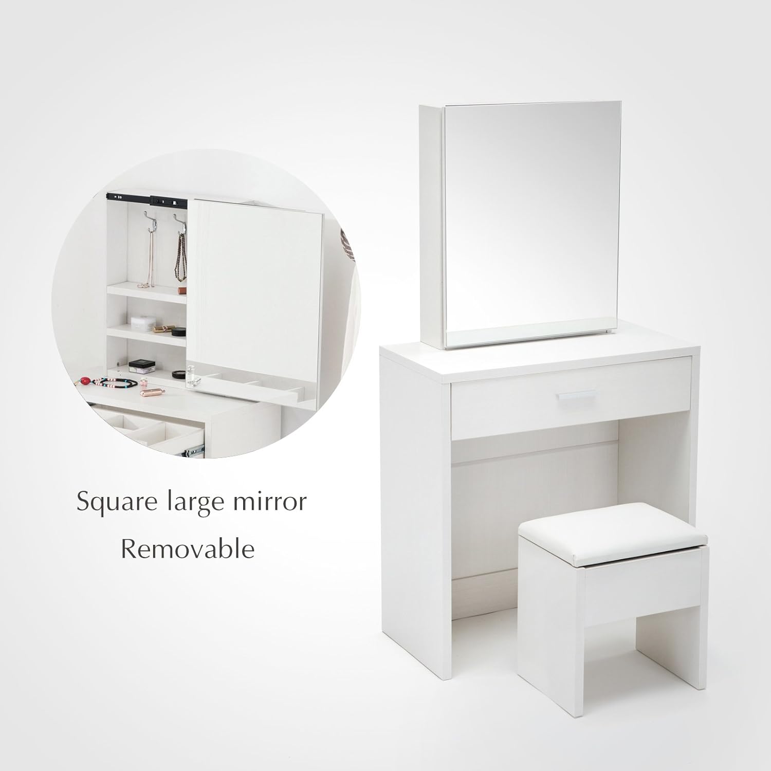 Bedroom Furniture White Mecor Simple Multi-functional Dressing Table ...