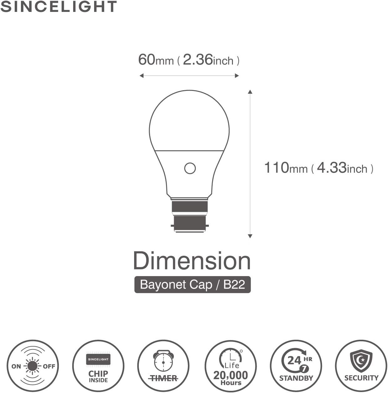 Dusk to Dawn LED Bulb with Dual Daylight Sensors· ON/Off Automatic ...