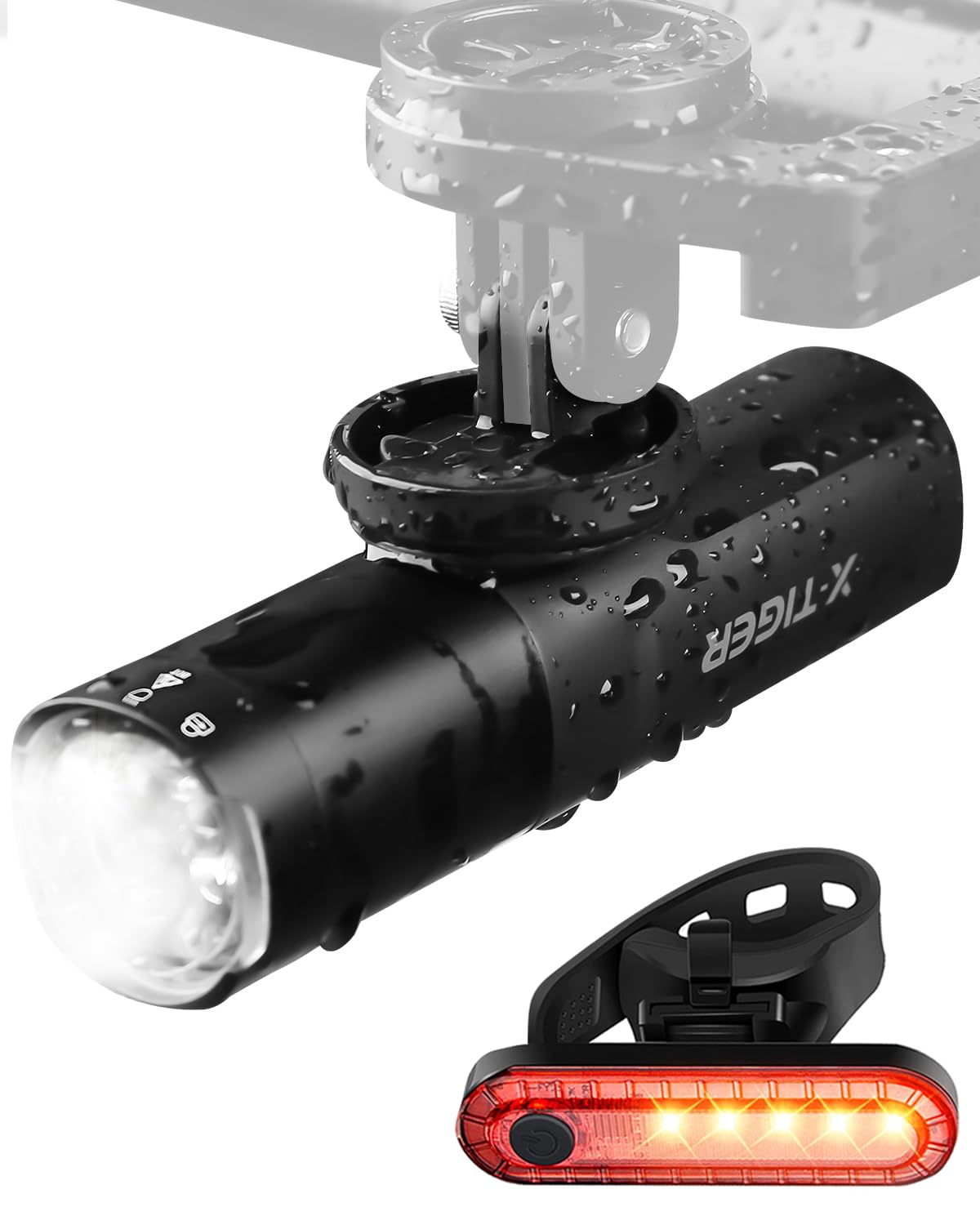 Mua X-TIGER Bike Lights Front and Back for Night Riding, USB-C Rechargeable Bicycle Light with 6 ...