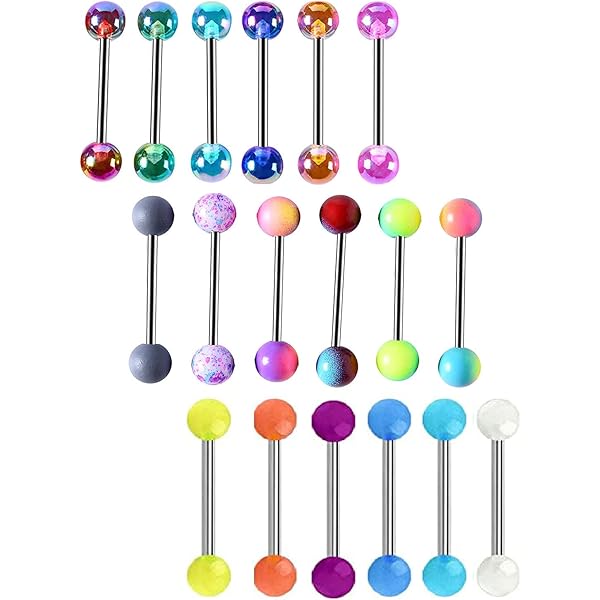 14g 5/8 Tongue Jewelry 10-Pack Bioflex Barbell S – 14g, 5/8” Length ...