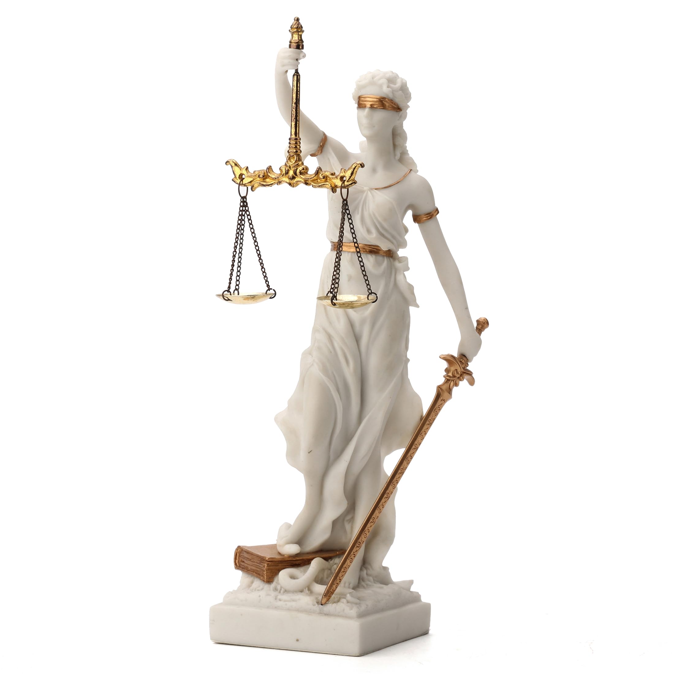 Veronese Design 12 Inch Blind Lady Justice Themis Resin Statue White ...