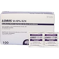 Loris Lot de 100 lingettes antiseptiques au chlorure de benzalkonium 0 ...
