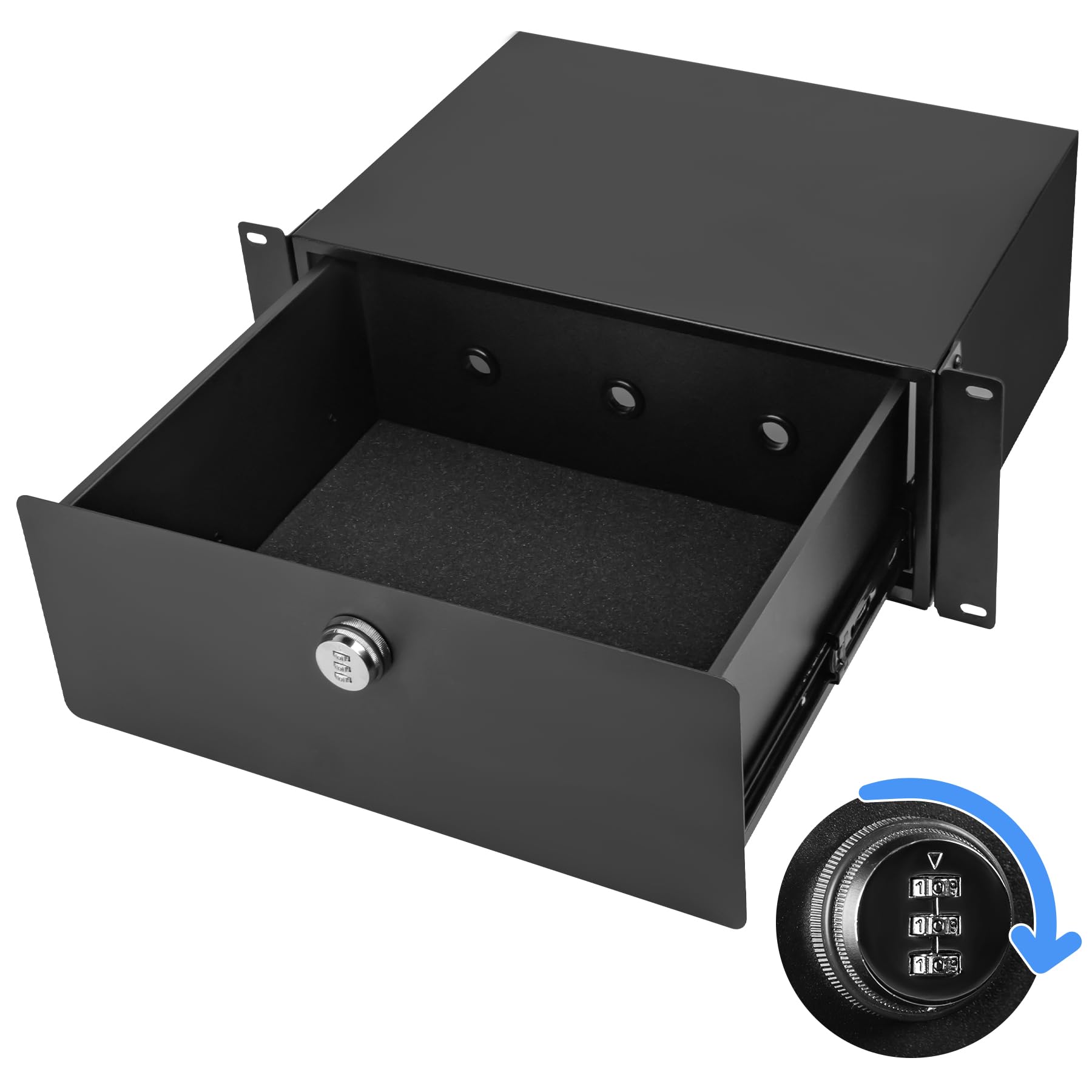 Eastrexon 4U Rack Drawer, Server Rack Mount Drawer w/Combination Lock ...