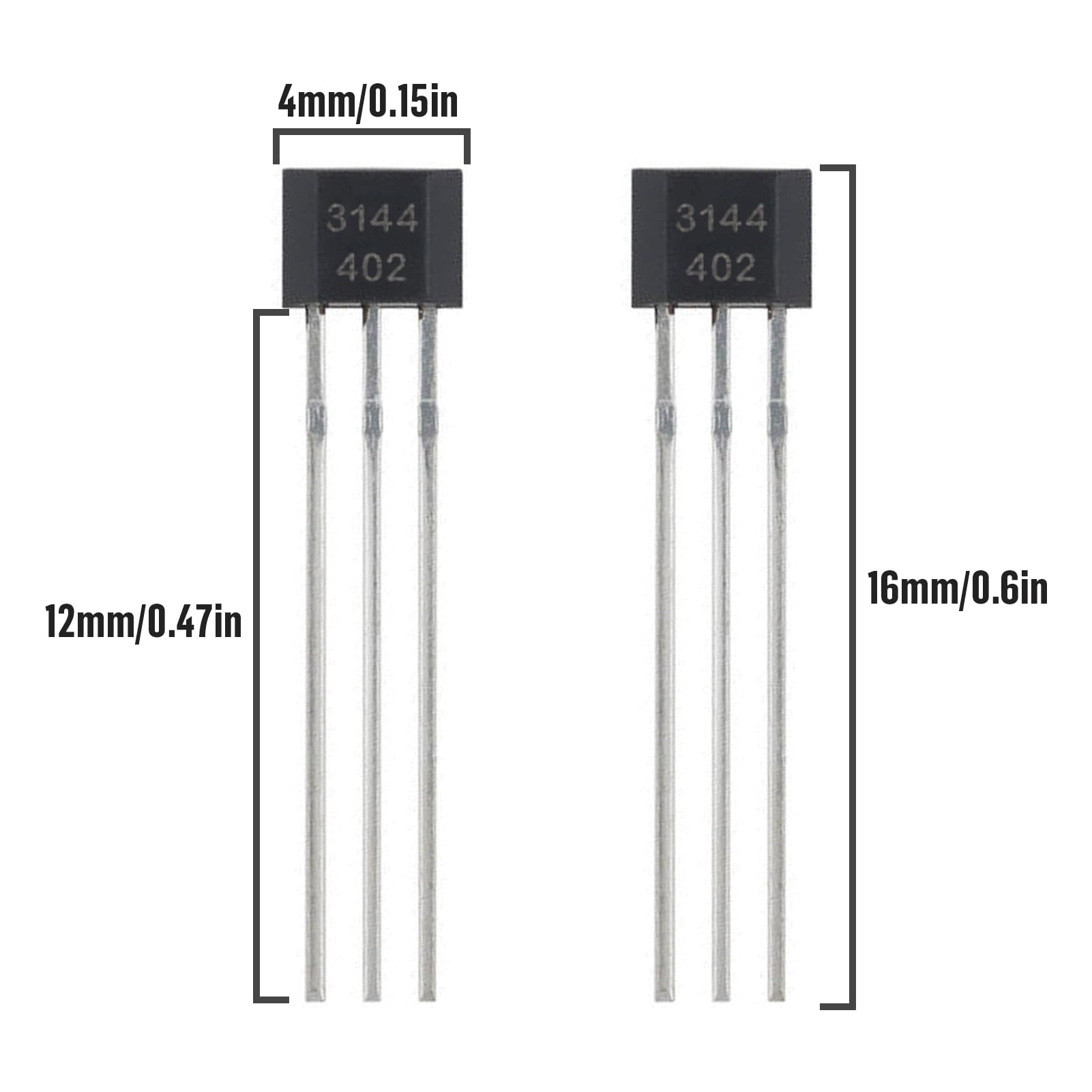 Mua 20Pcs A3144 3144 Hall Effect Sensor OH3144 AH3144E 3Pins Magnetic ...