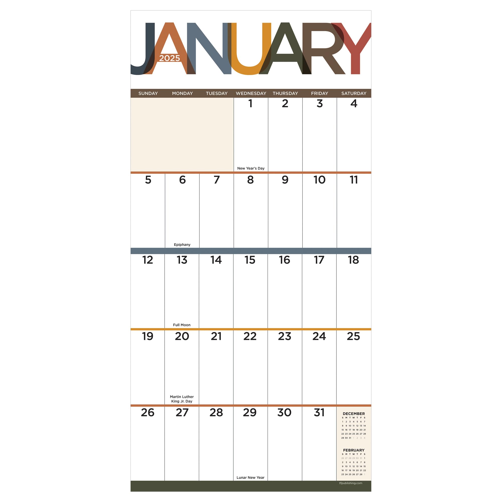 Mua TF PUBLISHING 2025 Big Print Wall Calendar | Large Grids for ...