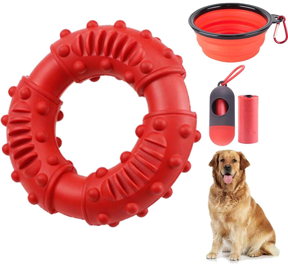 BundleMall Dog Molar Rubber Ring Puppy Chew Circle Bite Resistant Pet ...
