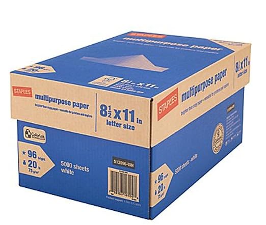 Amazon.com : Staples Copy Paper, Multipurpose, 8 1/2" x 11", 96 ...