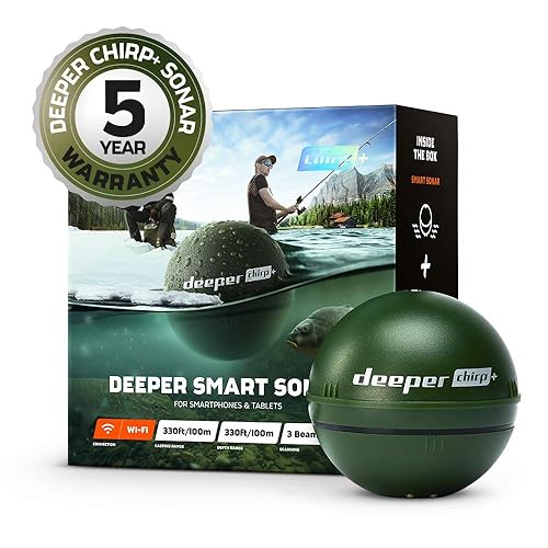 Deeper Chirp+ Smart Sonar - Castable, Portable Fish Finder and Depth ...
